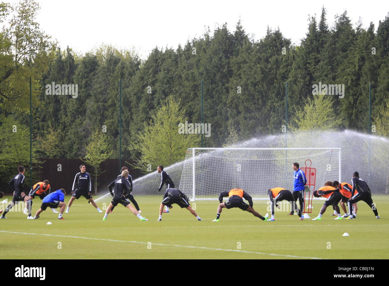 Chelsea Football Club players train at their Cobham training facility ...
