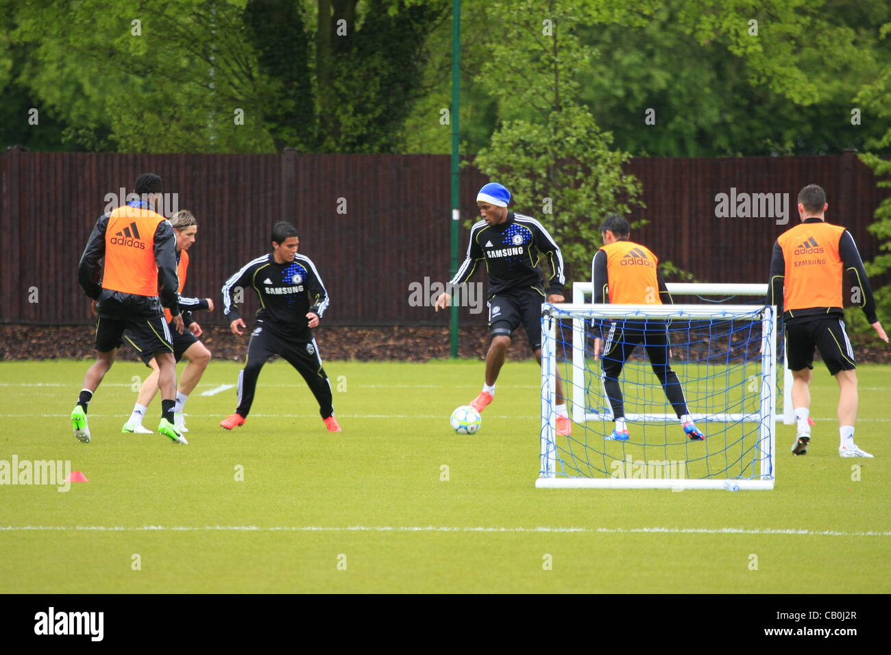 Chelsea Football Club players train at their Cobham training facility ...