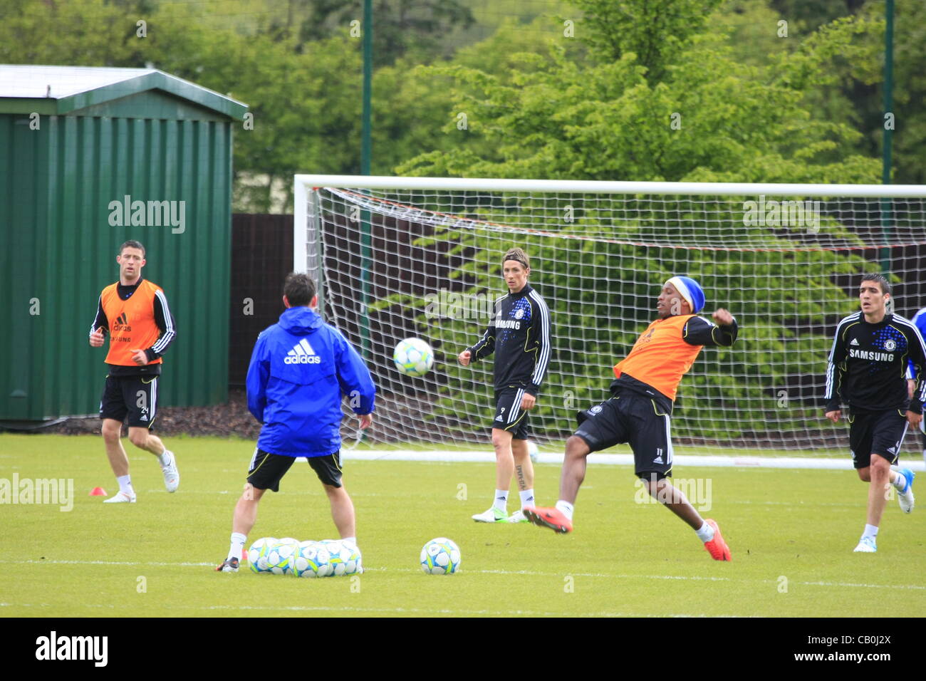 Chelsea Football Club players train at their Cobham training facility ...