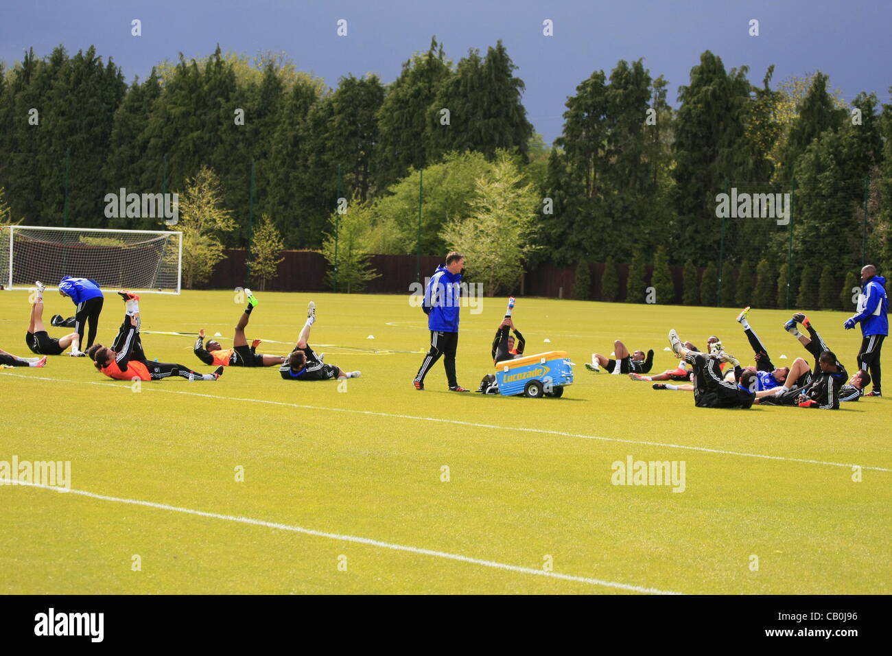 Chelsea Football Club players train at their Cobham training facility ...
