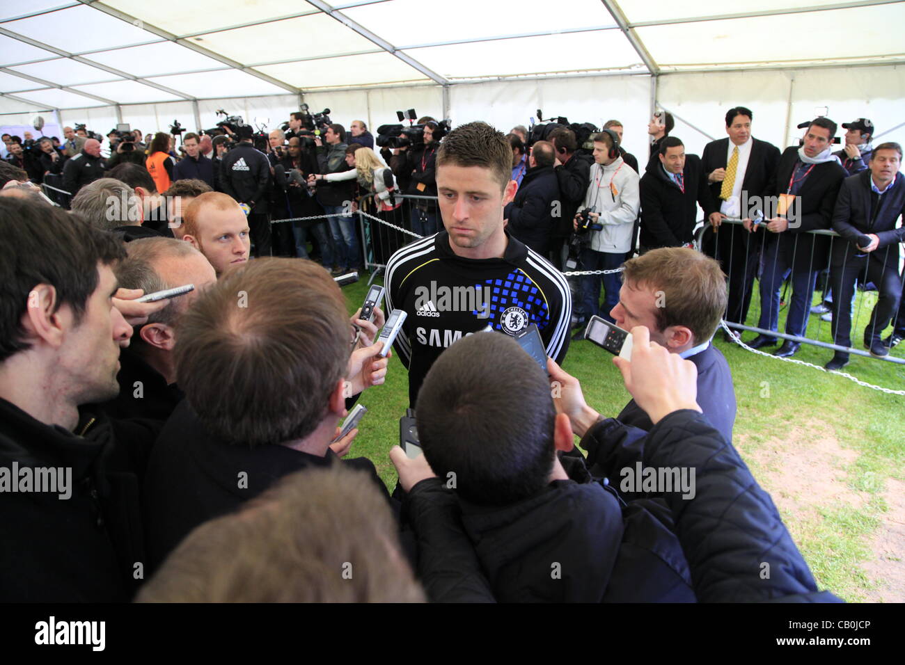 Chelsea Football Club players train at their Cobham training facility ...