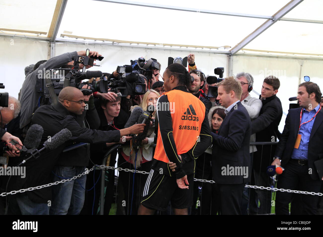 Chelsea Football Club players train at their Cobham training facility ...