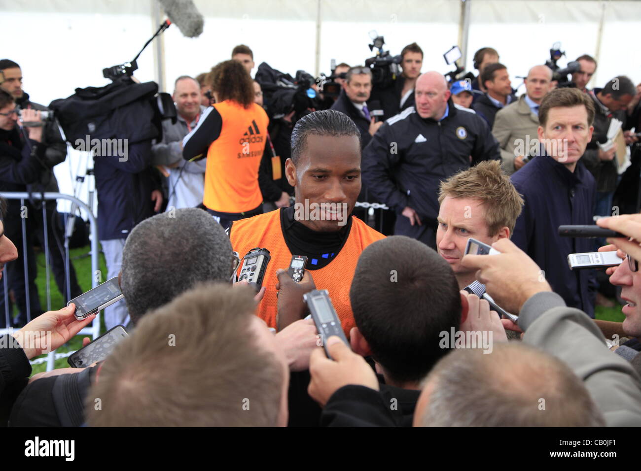 Chelsea Football Club players train at their Cobham training facility ...