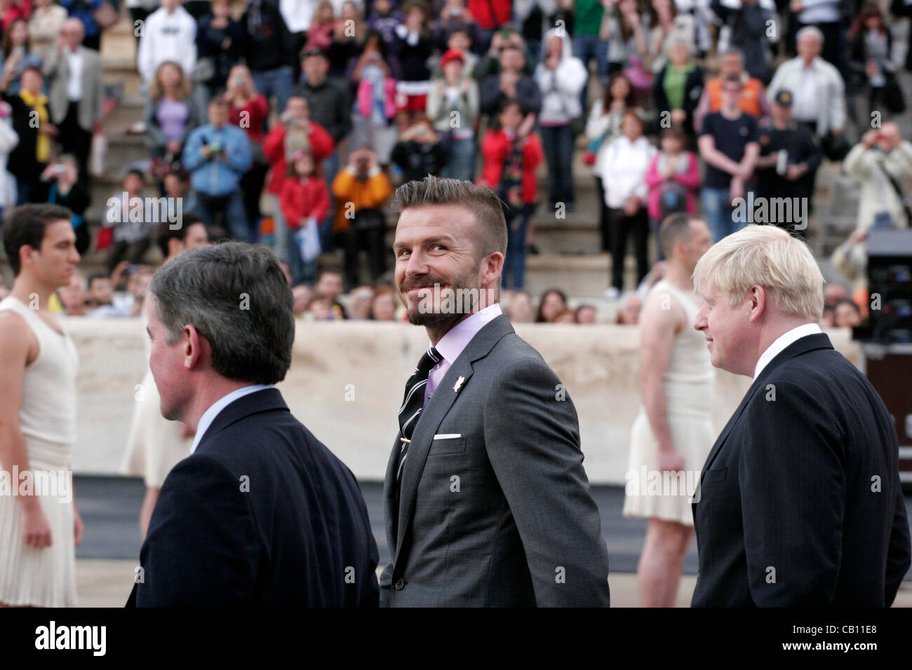 May 17, 2012 Athens Greece. DAVID BECKHAM attends the Olympic Flame ...