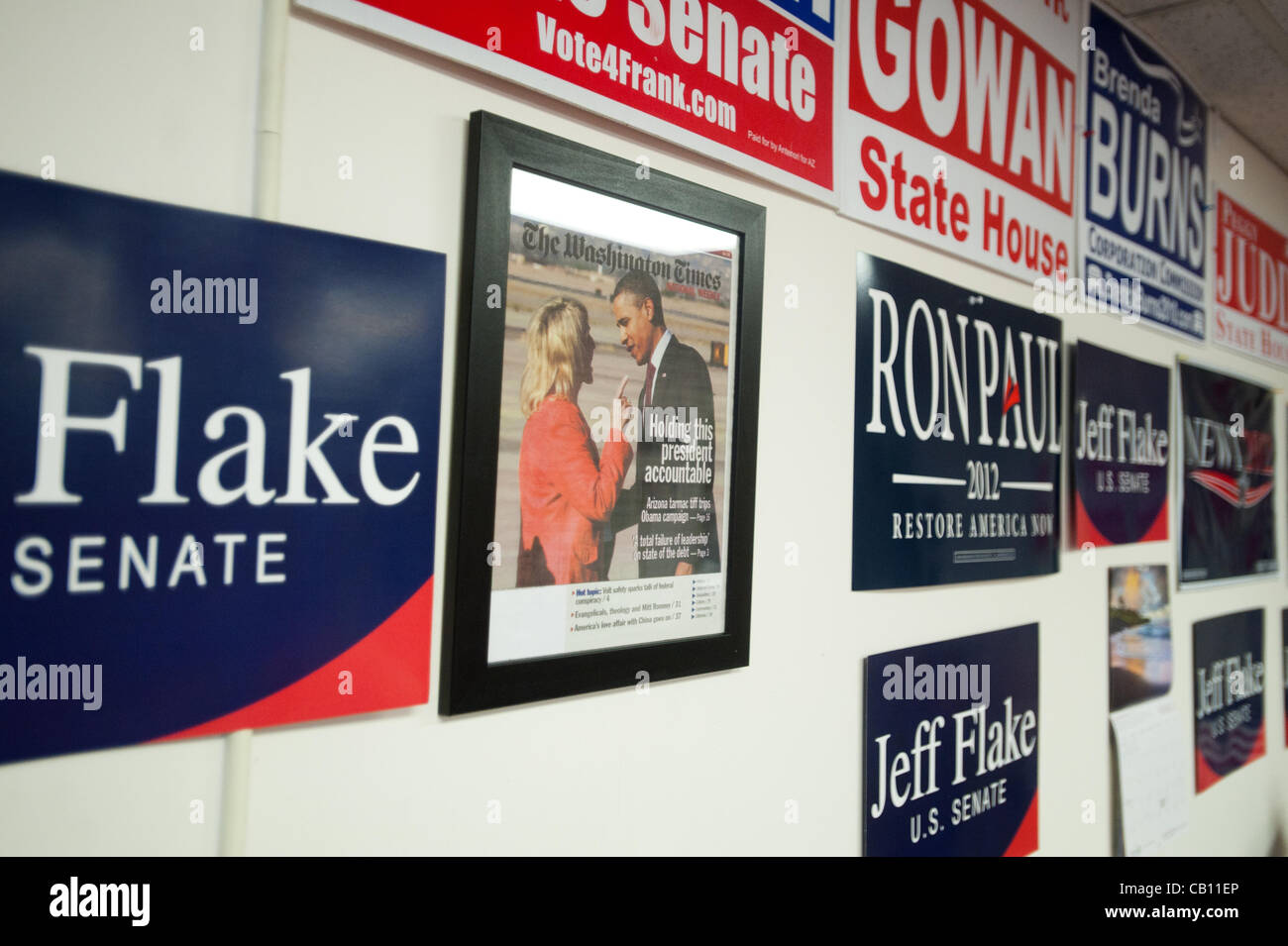 March 23, 2012 - Tucson, Arizona, U.S - Rep. J. Flake campaign signs ...