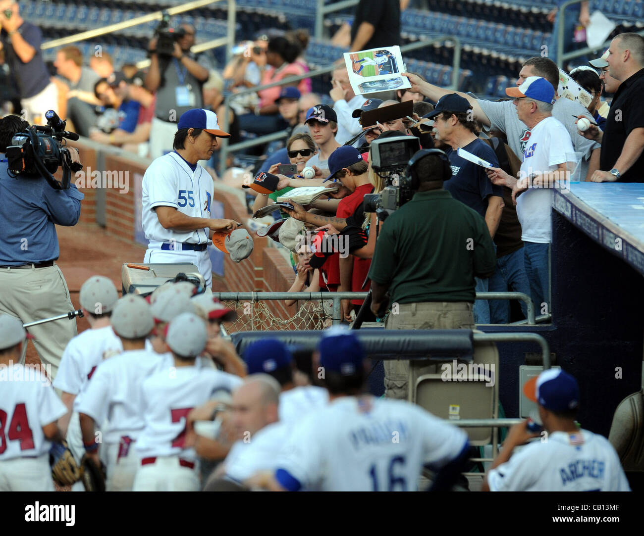 Hideki Matsui (Bulls), MAY 15, 2012 - MLB : Hideki Matsui of Durham ...