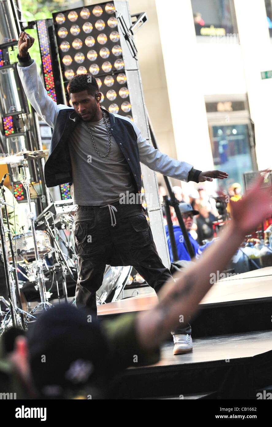 Usher on stage for NBC Today Show Concert with Usher, Rockefeller Plaza ...