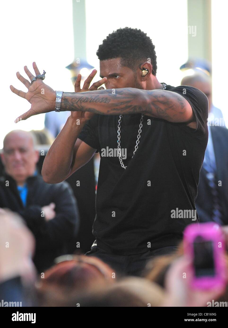 Usher on stage for NBC Today Show Concert with Usher, Rockefeller Plaza ...