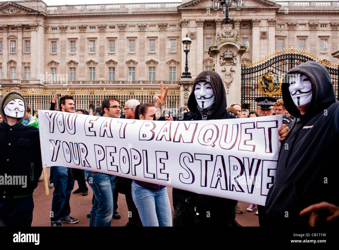 LONDON, UK - 18th May 2012: Occupy London and Anonymous protesters in ...