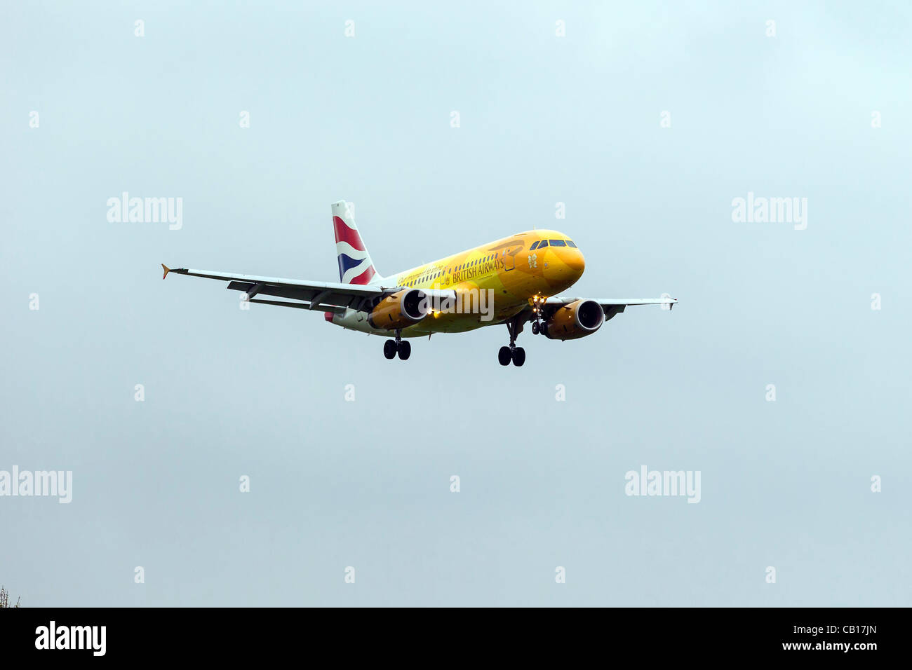 BA 2012 arriving at culdrose Cornwall UK with Olympic flame Stock Photo ...