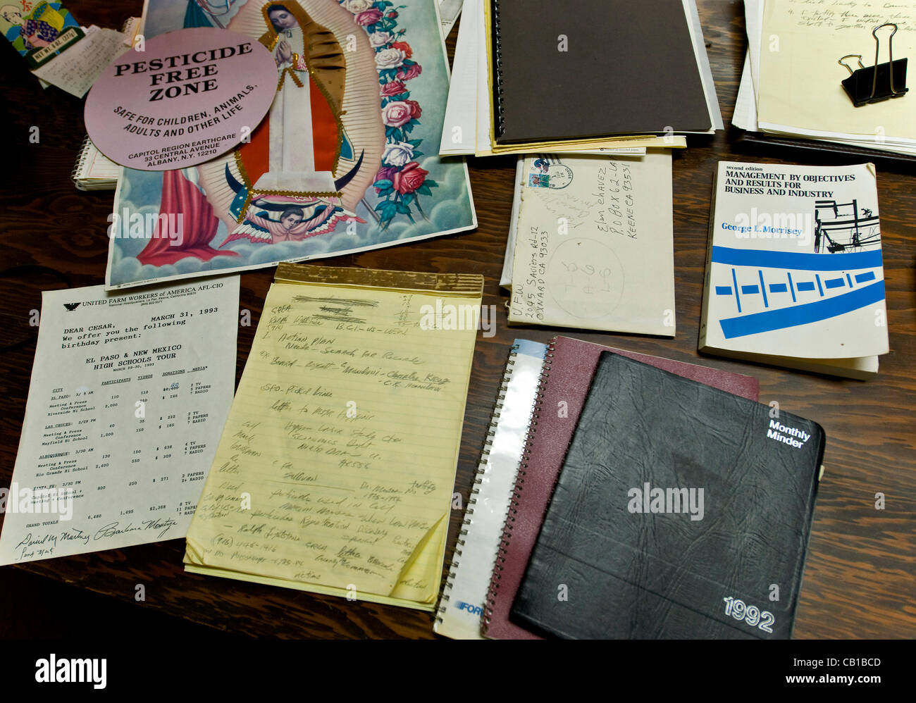 May 18, 2012 - Keene, CA, USA - The desktop of Cesar Chavez as ...