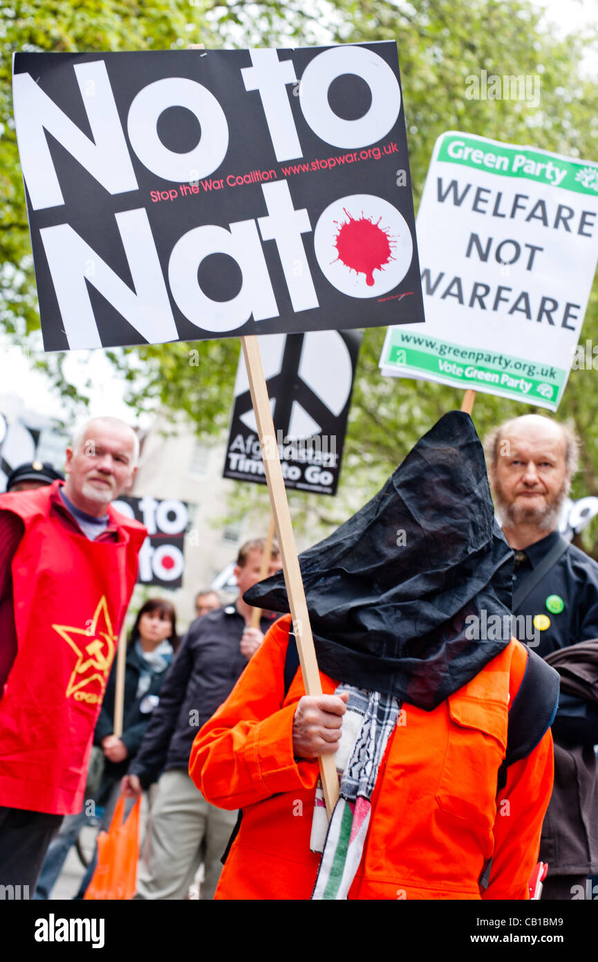LONDON, UK - 19 May 2012: participants at the Say No To NATO protest ...