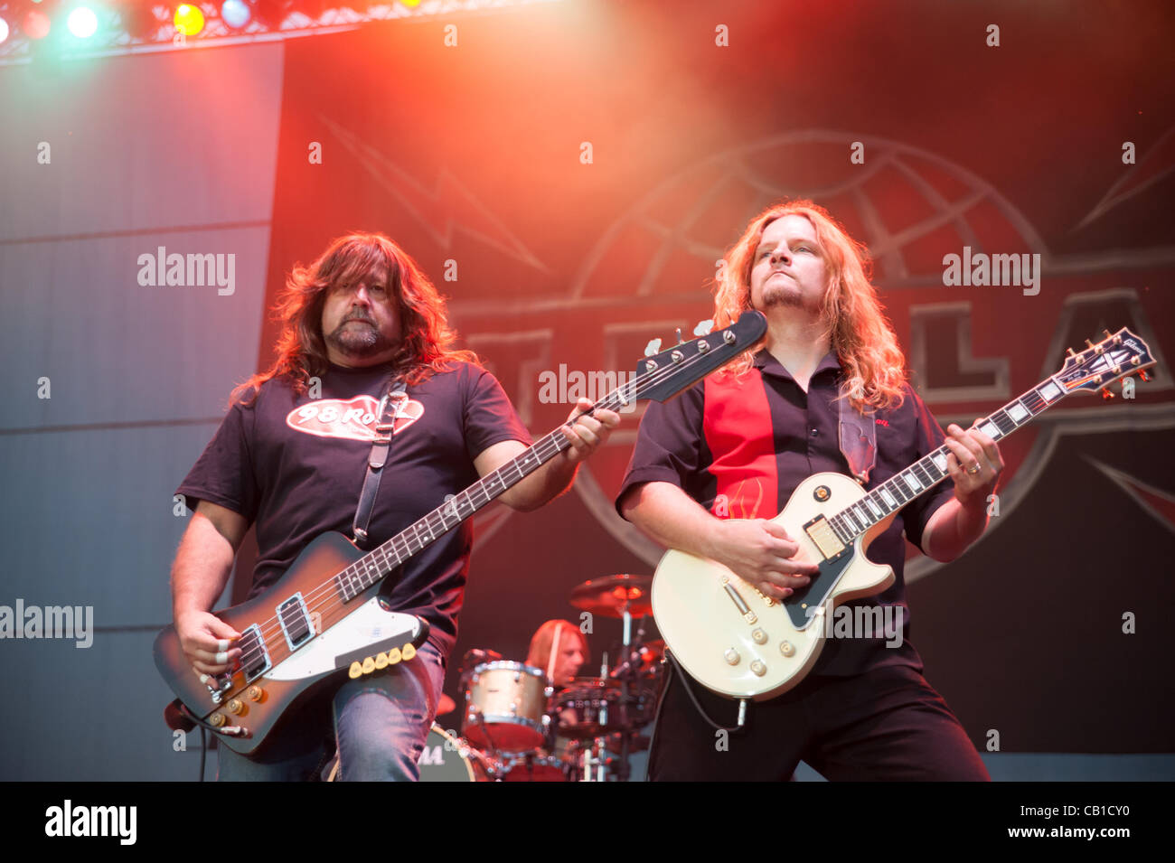 LINCOLN, CA - May 19: Brian Wheat and Frank Hannon of Tesla performs at ...