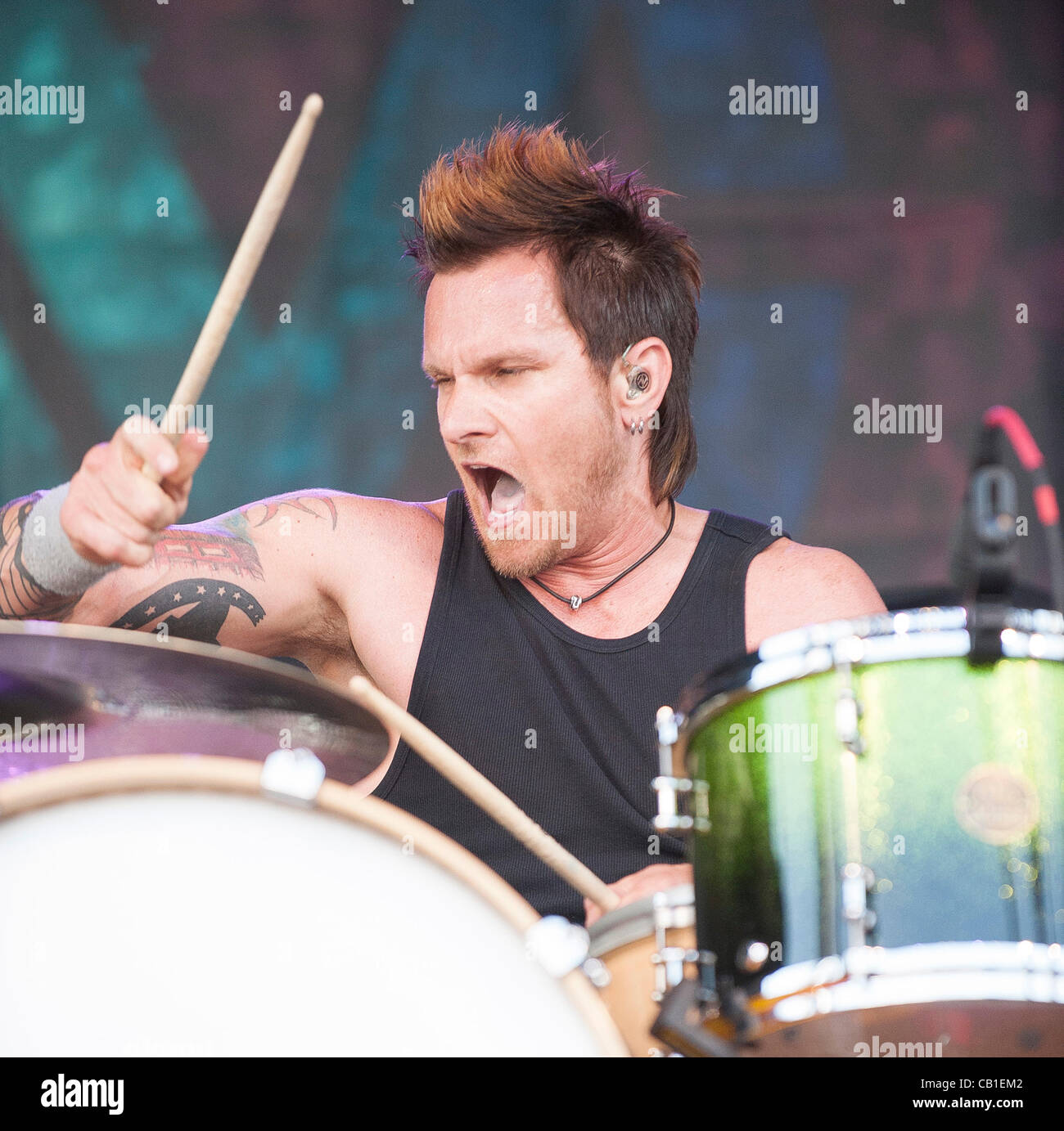 May 19, 2012 - Columbus, Ohio; USA - Drummer CHAD LA ROY of the band ...