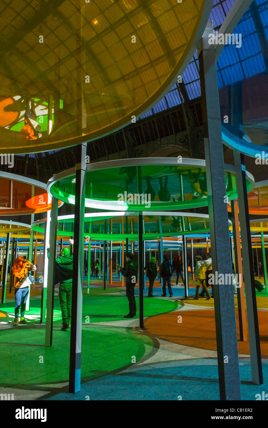 European Museum Night, "Grand Palais", "Monumenta" Art Exhibit Light ...