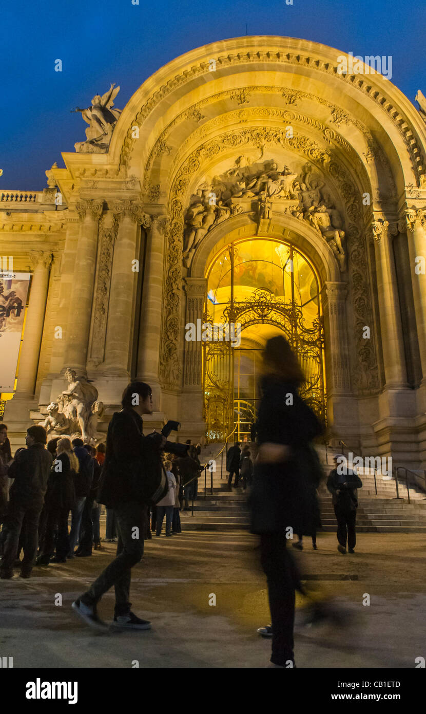 Colourful lighting art design outside exterior huge culture exhibition ...