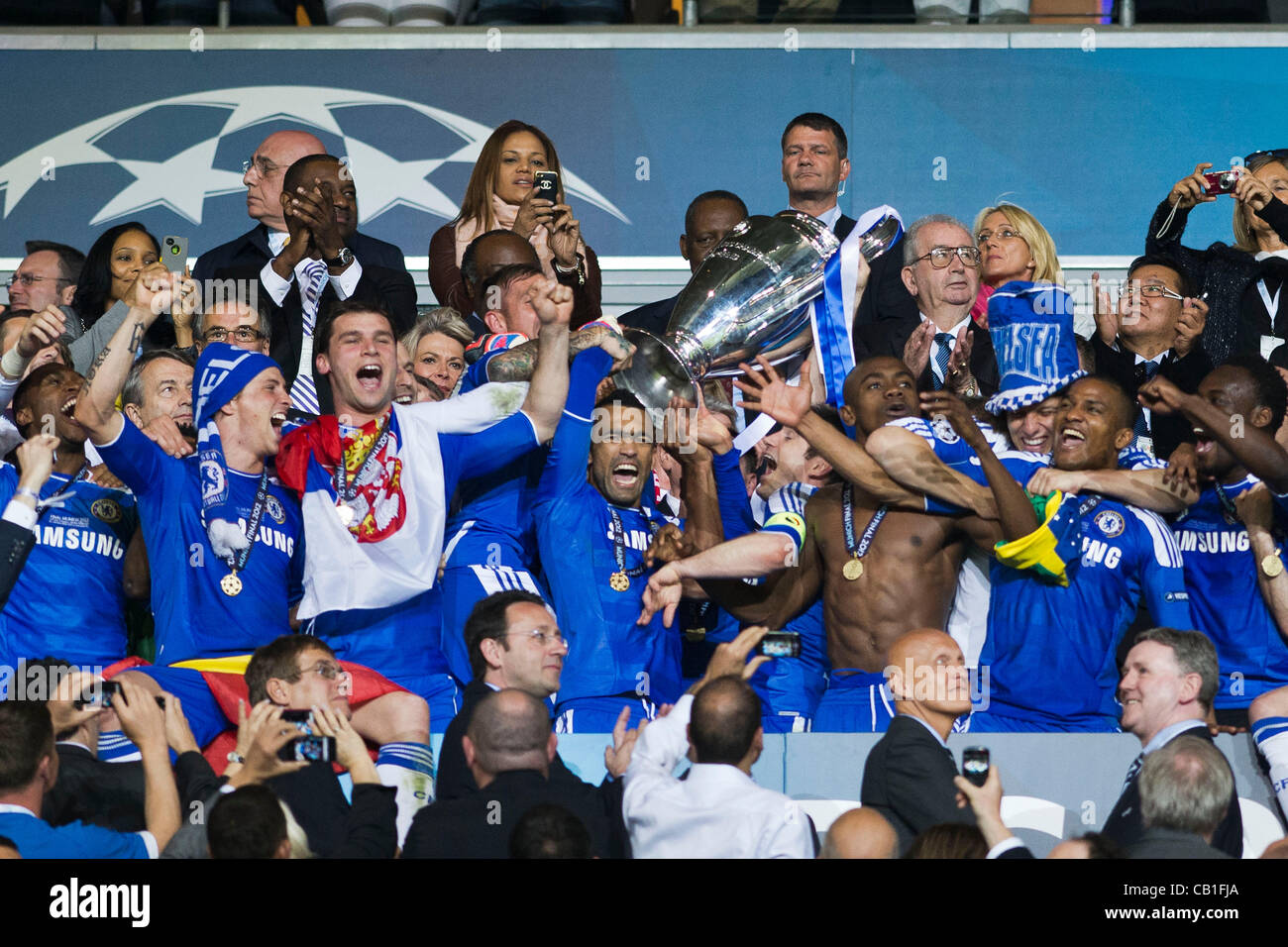 Uefa champions league trophy ceremony hi-res stock photography and ...