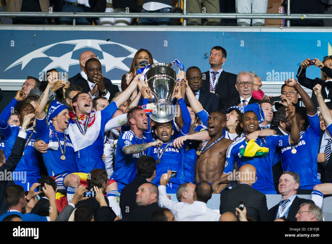 Uefa champions league trophy ceremony hi-res stock photography and ...