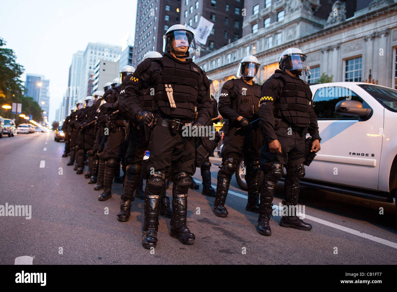 American Riot Police Line