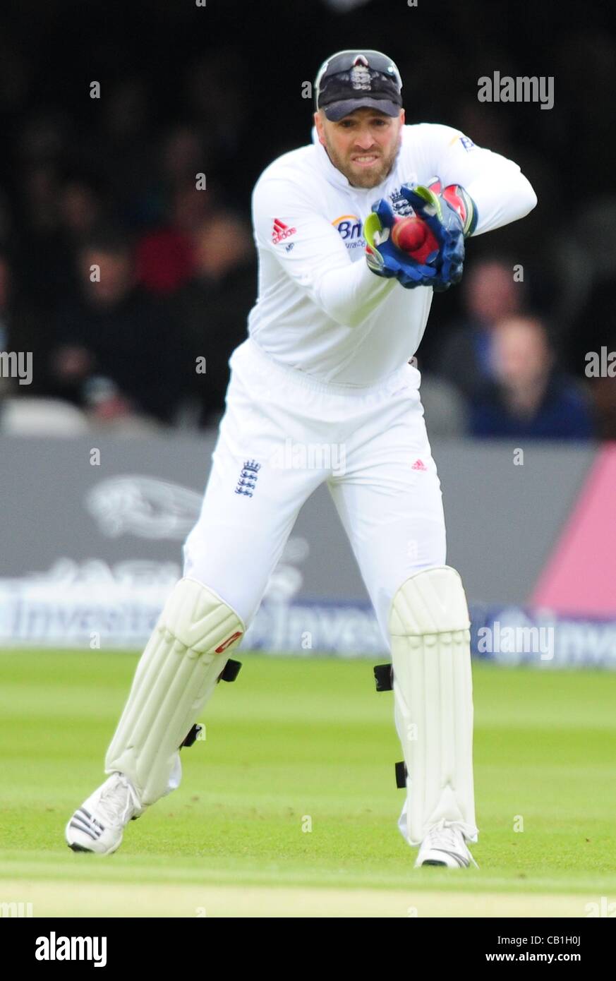London, England. 20/05/2012. Matt Prior in action during the First Test ...