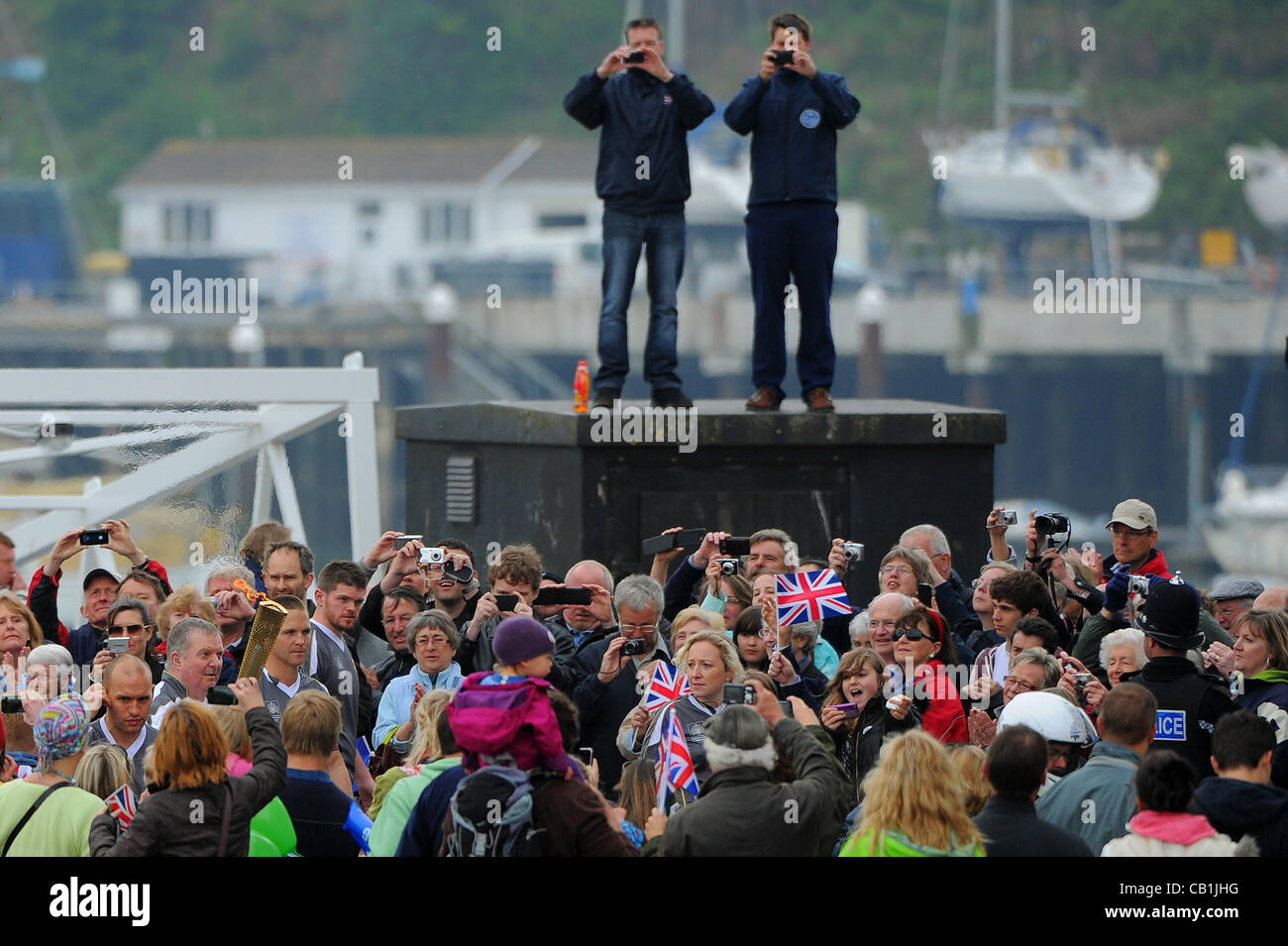 Dartmouth, UK. 20.05.12. OLYMPIC TORCH RELAY Olympic Torch bearer ...