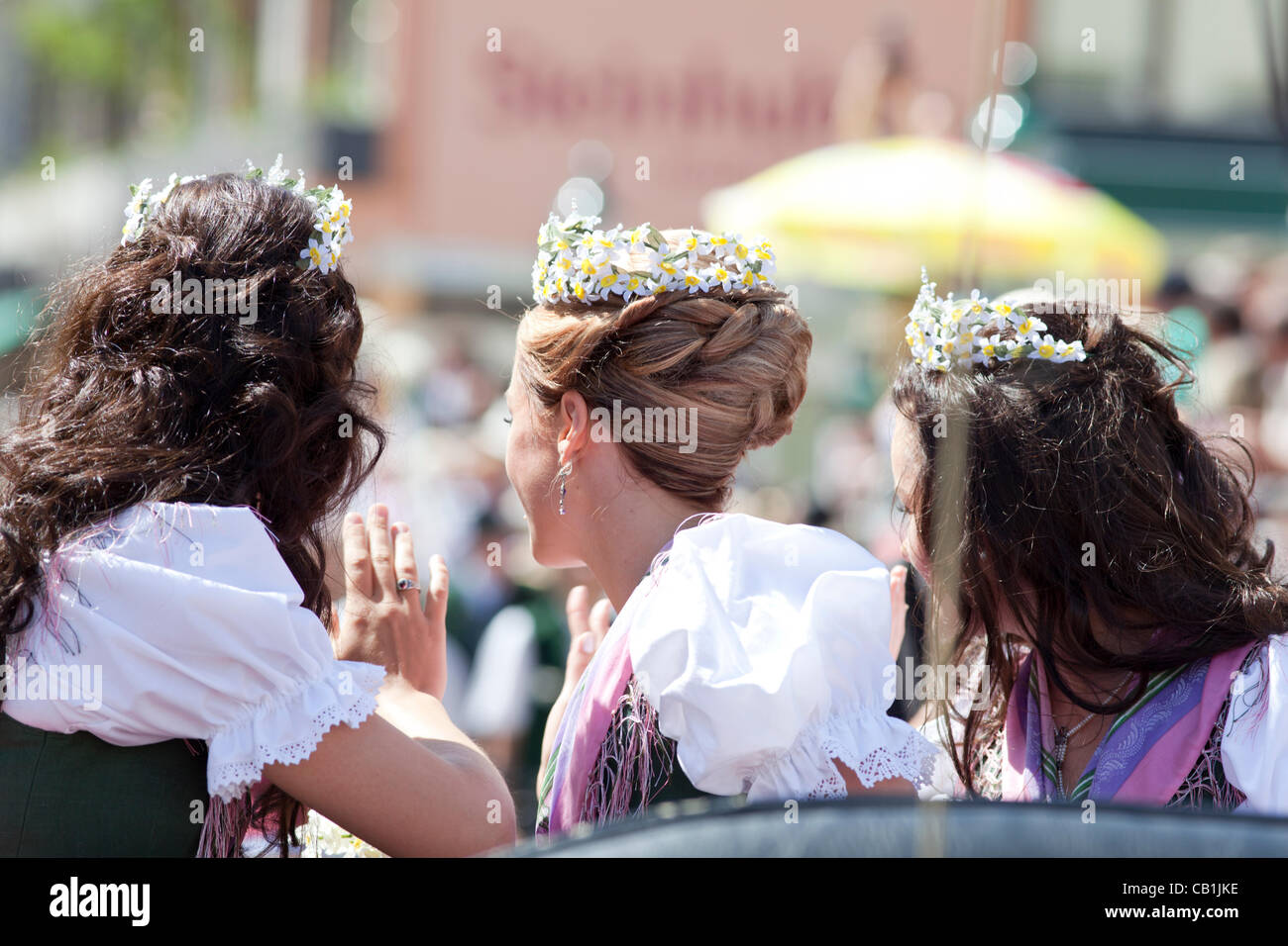 The Narcissus Queen (Anna- Lena Stocker (middle)) and the princesses ...