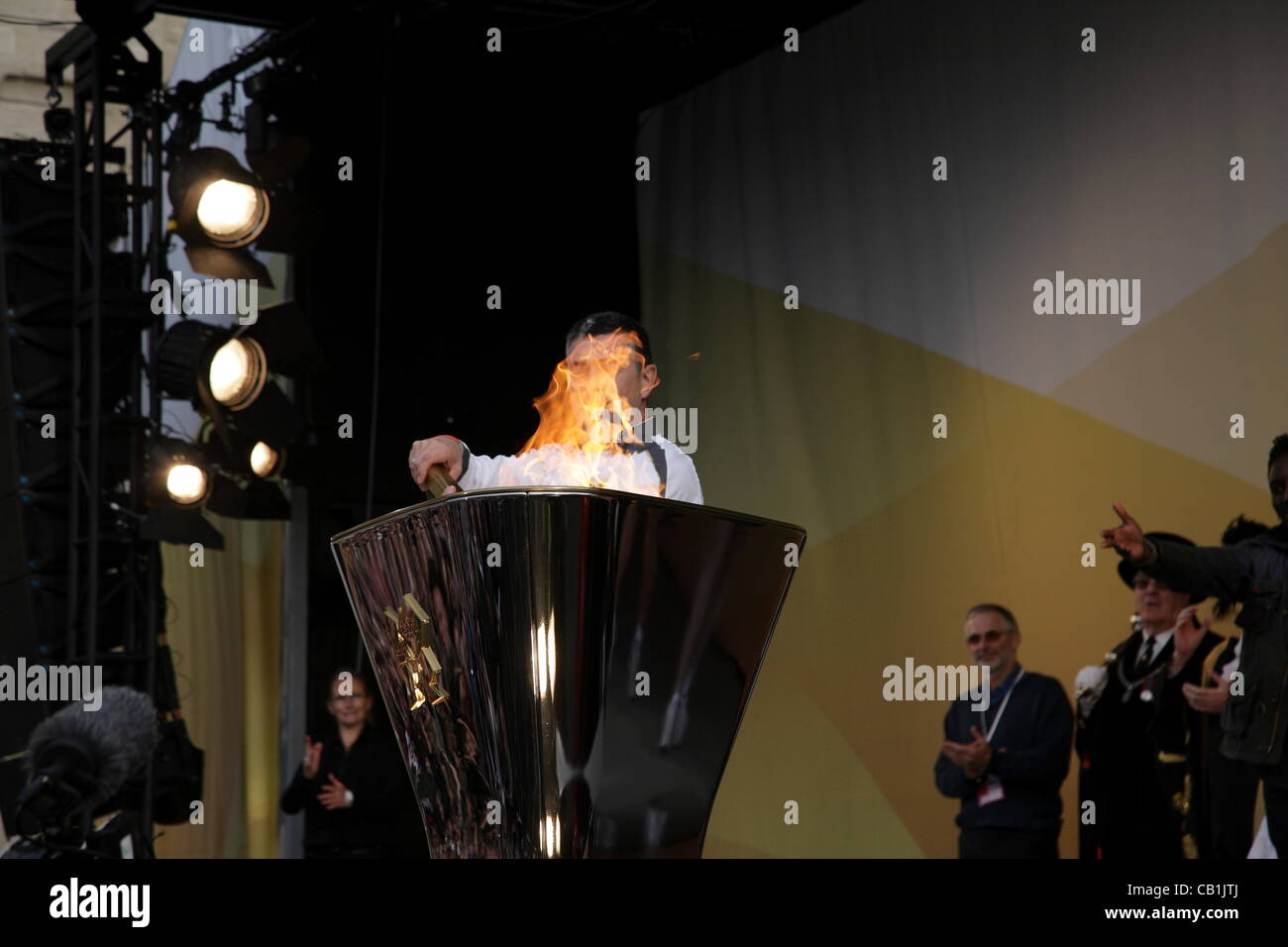Mike Parnell the last runner in the Olympic Torch Relay which finished ...
