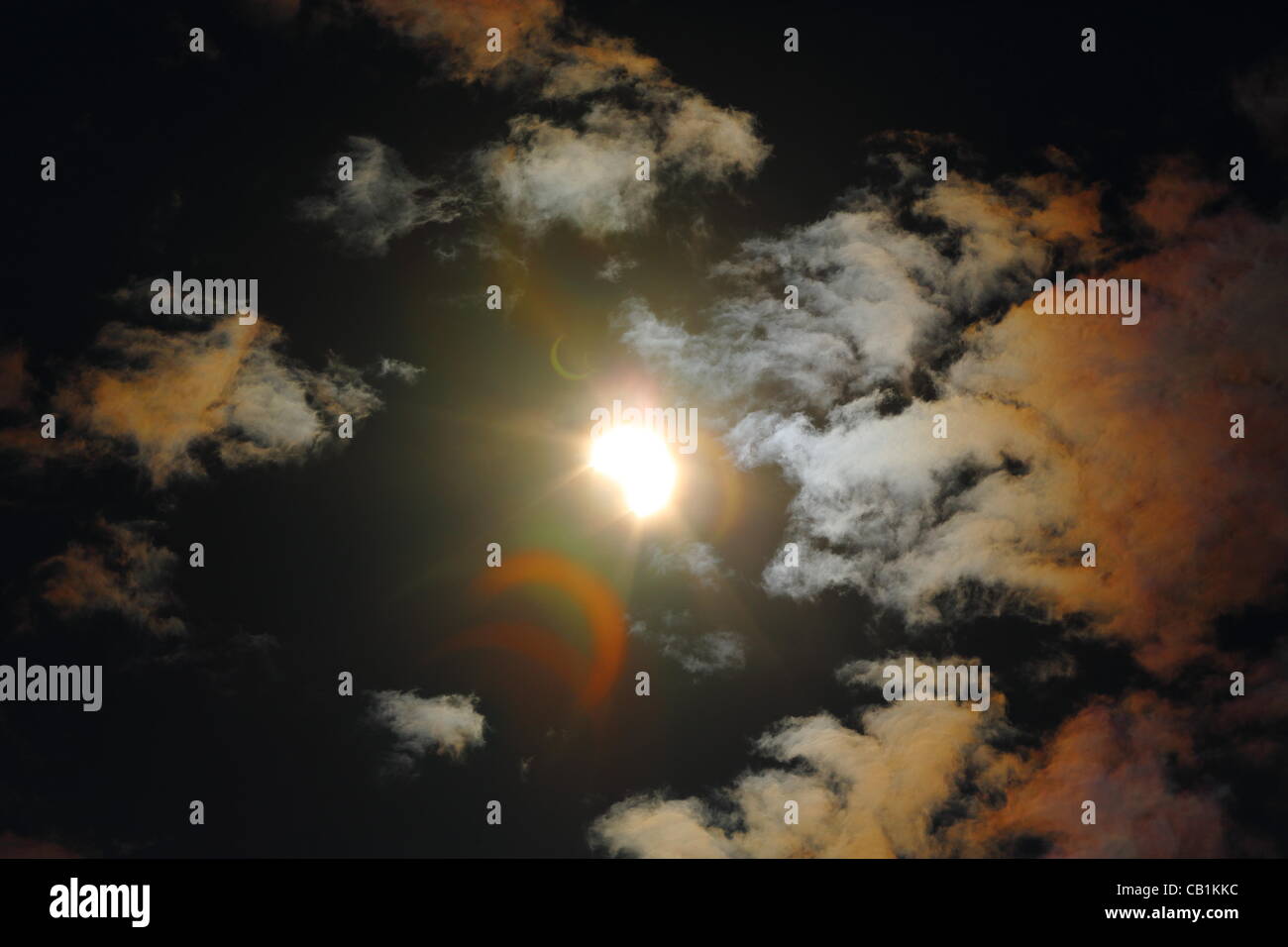 Annular Solar Eclipse in Japan. this photo was taken on May 21,2012 ...