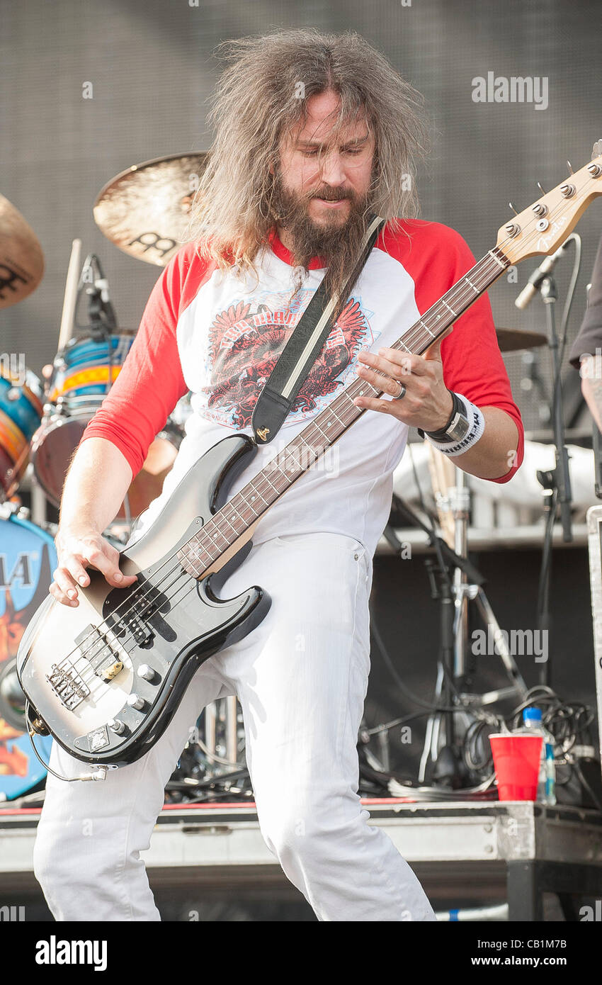 May 20, 2012 - Columbus, Ohio; USA - Bass Guitarist TROY SANDERS of the ...