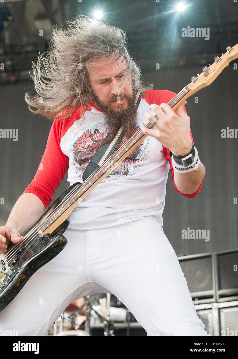 May 20, 2012 - Columbus, Ohio; USA - Bass Guitarist TROY SANDERS of the ...