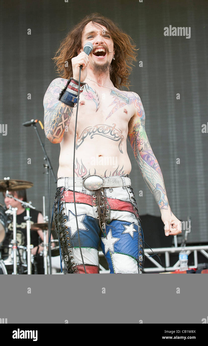 Justin Hawkins Singer Guitarist Darkness High Resolution Stock ...
