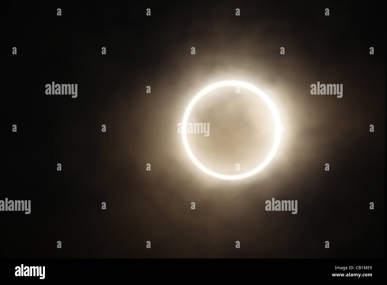May 21, 2012, Tokyo, Japan - The annular solar eclipse is seen in ...