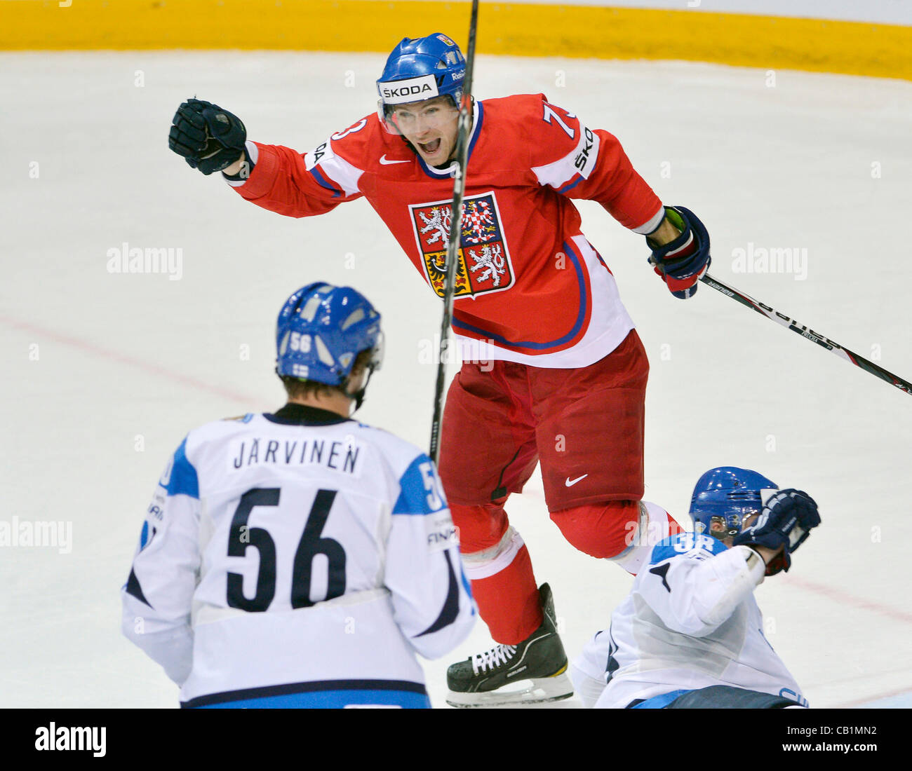 Czech Republic's Petr Prucha celebrates a goal during the IIHF Ice ...