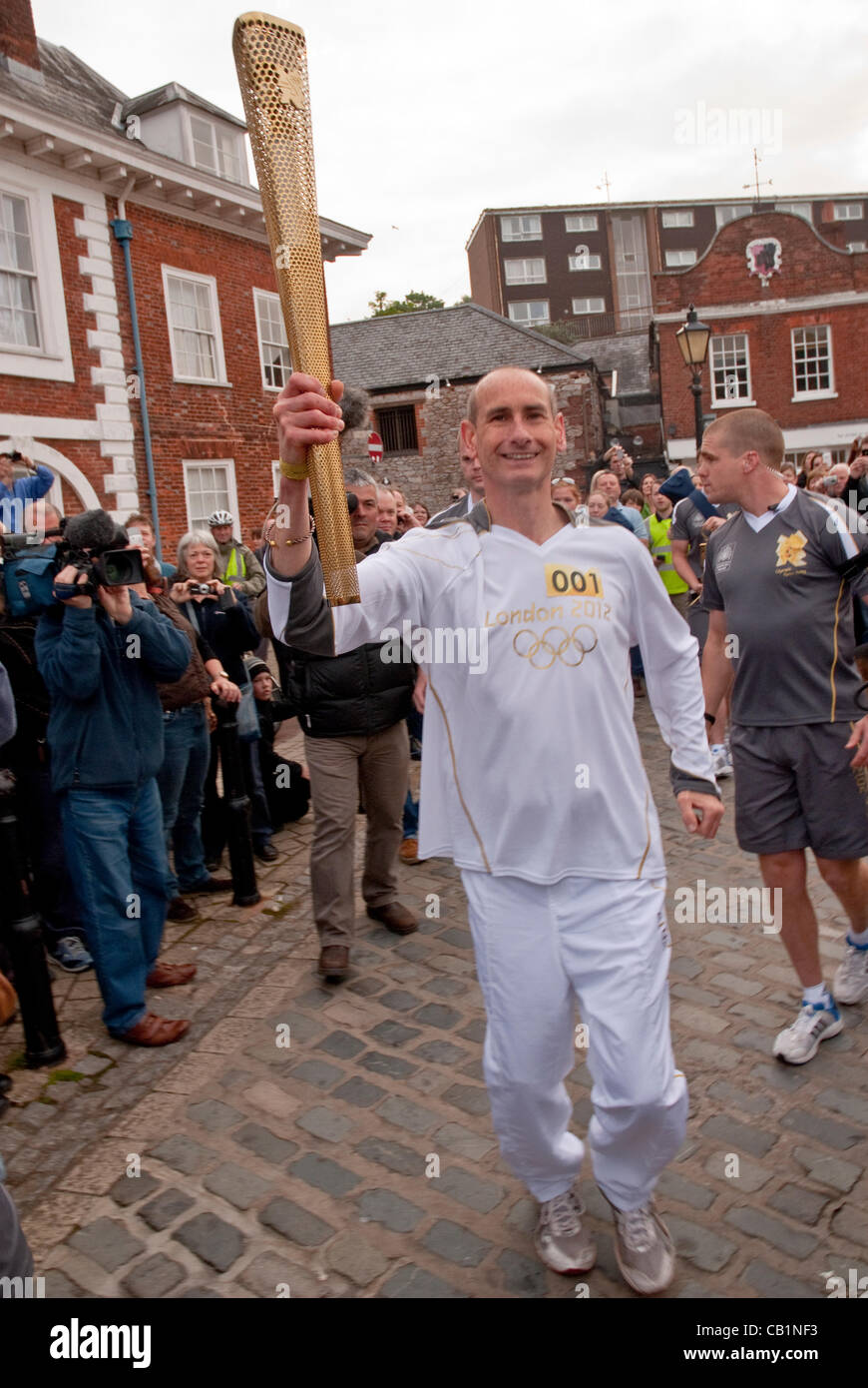 Olympic Torchbearer Paul Giblin, from Exeter Respect festival, starts ...