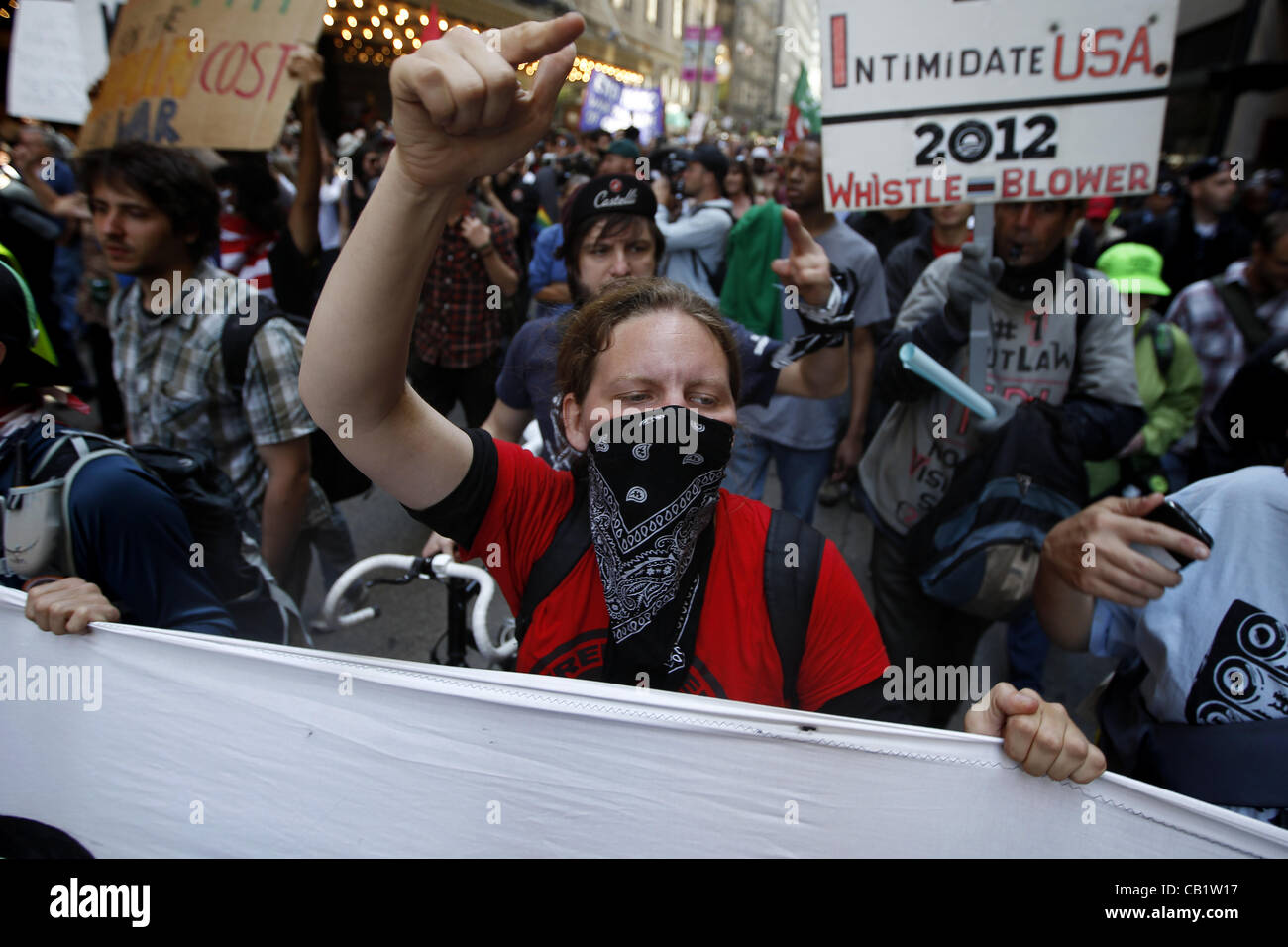May 21, 2012 - Chicago, Ill, U.S - Protestors march during NATO Summit ...