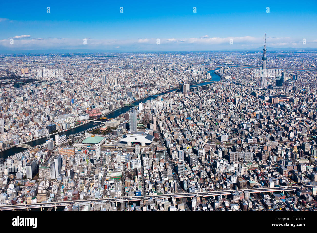 File Photo Showing an aerial view of Tokyo Skytreetaken on February 9th ...