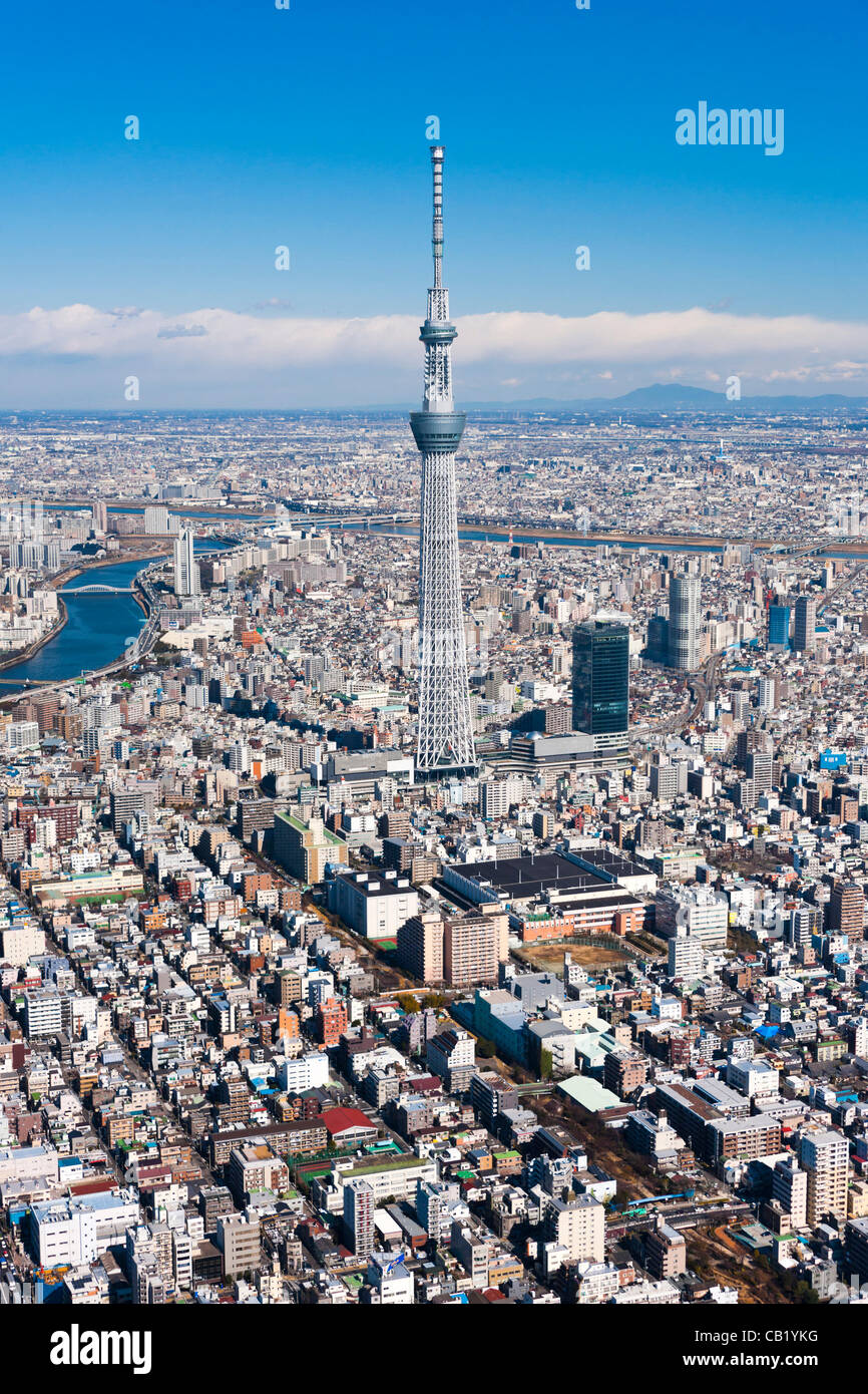 File Photo Showing an aerial view of Tokyo Skytreetaken on February 9th ...