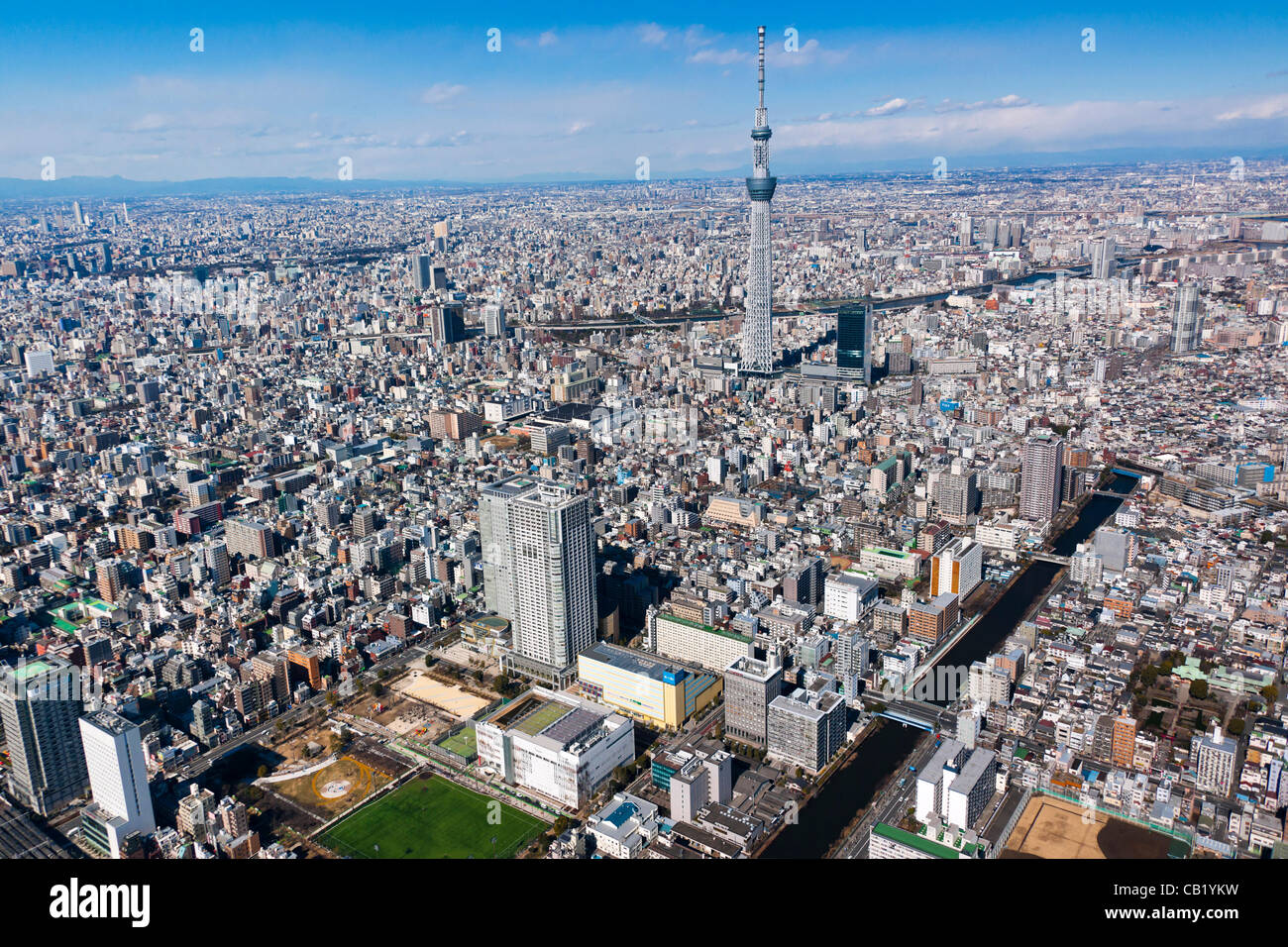 File Photo Showing an aerial view of Tokyo Skytreetaken on February 9th ...