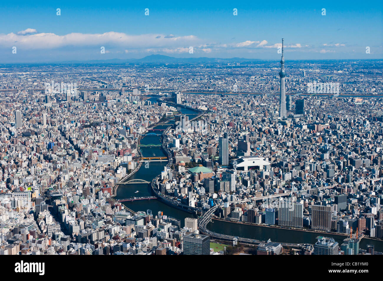 File Photo Showing an aerial view of Tokyo Skytreetaken on February 9th ...