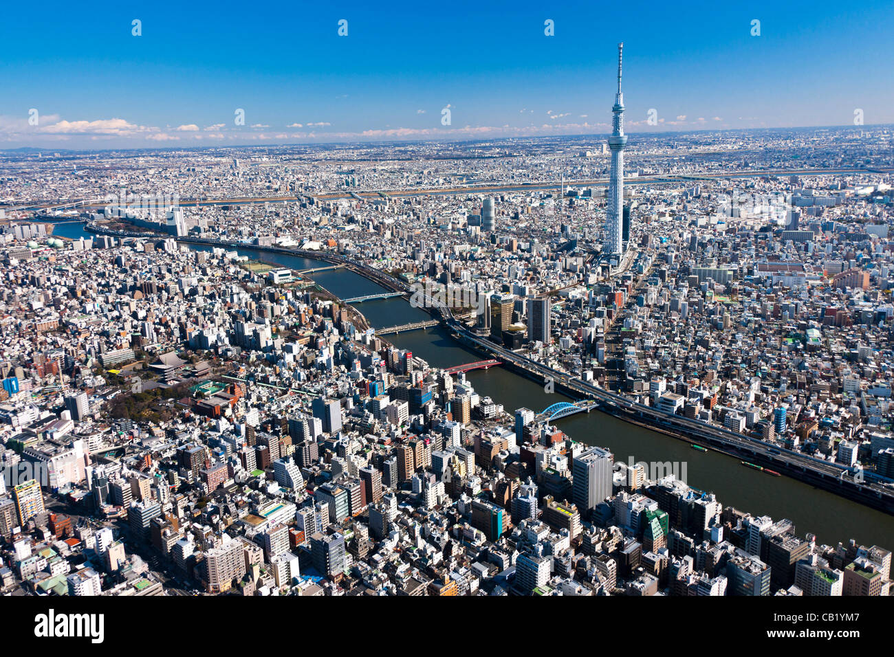 File Photo Showing an aerial view of Tokyo Skytreetaken on February 9th ...