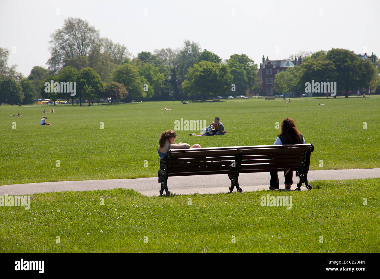 Tuesday 22nd May 2012. People enjoying Sun on Clapham Common, London ...