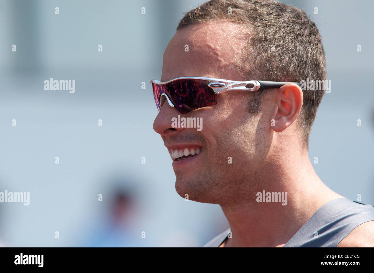 Oscar Pistorius (Republic of South Africa) is all smiles after winning ...