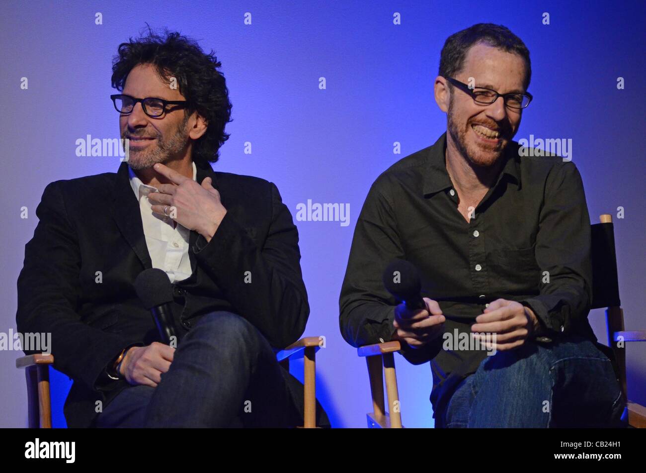 Joel Coen, Ethan Coen on stage for The Apple Store SoHo Presents Meet ...