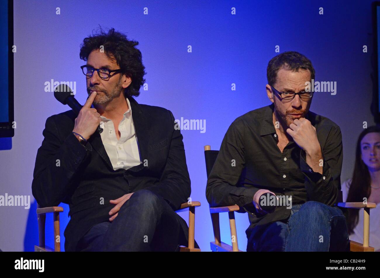Joel Coen, Ethan Coen on stage for The Apple Store SoHo Presents Meet ...