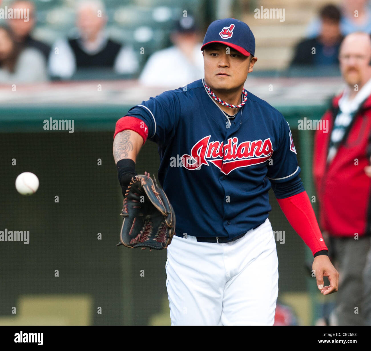CLEVELAND, OH USA - MAY 22: Cleveland Indians right fielder Shin-Soo ...