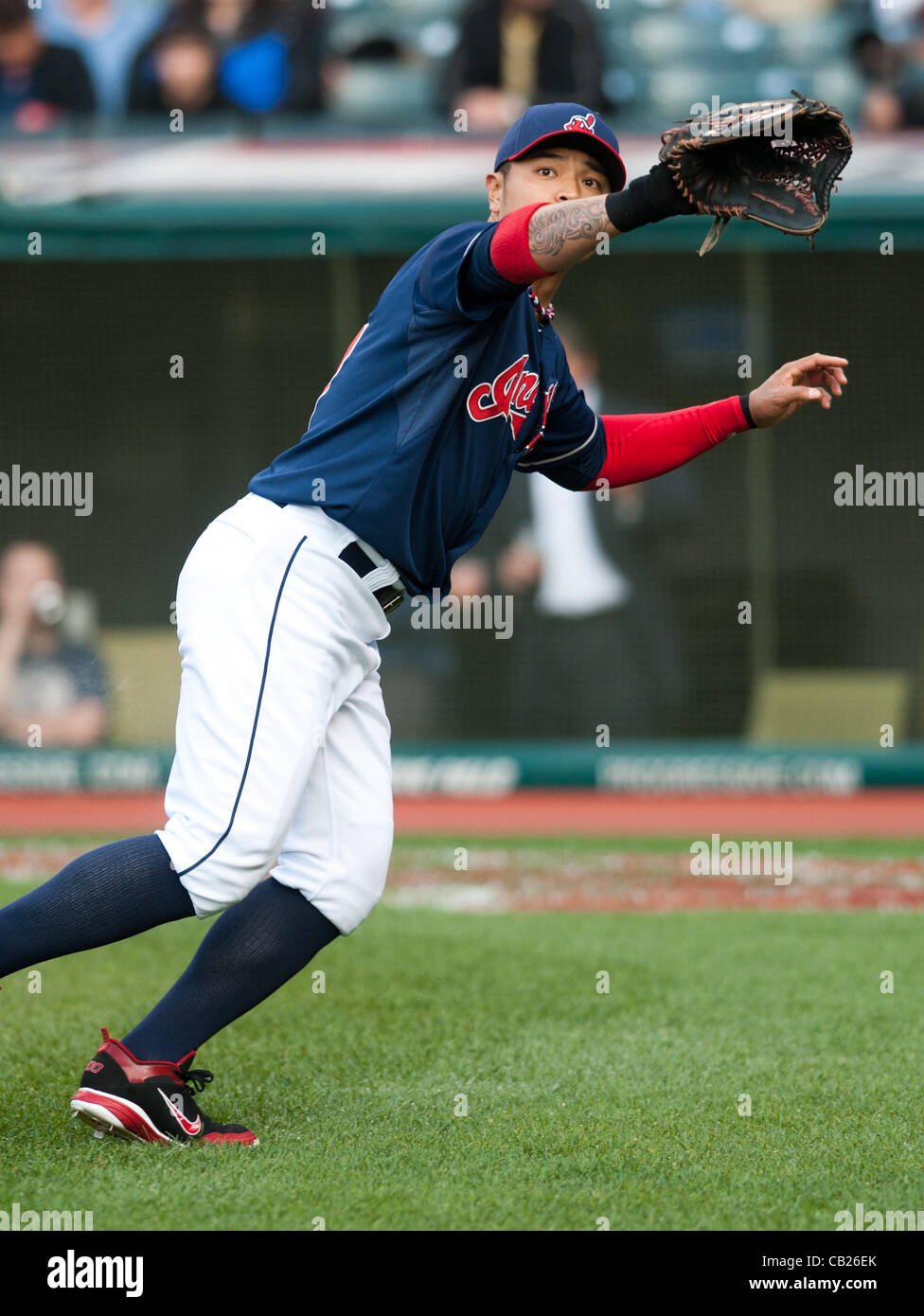 CLEVELAND, OH USA - MAY 22: Cleveland Indians right fielder Shin-Soo ...