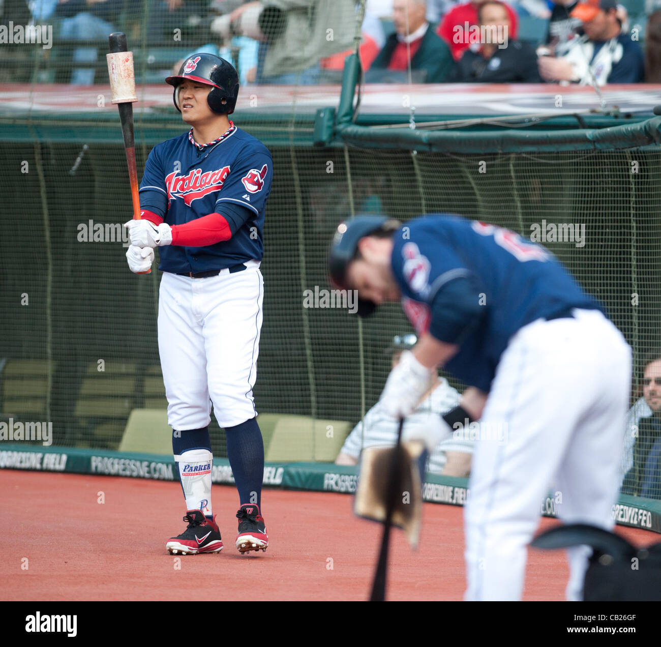 CLEVELAND, OH USA - MAY 22: Cleveland Indians right fielder Shin-Soo ...
