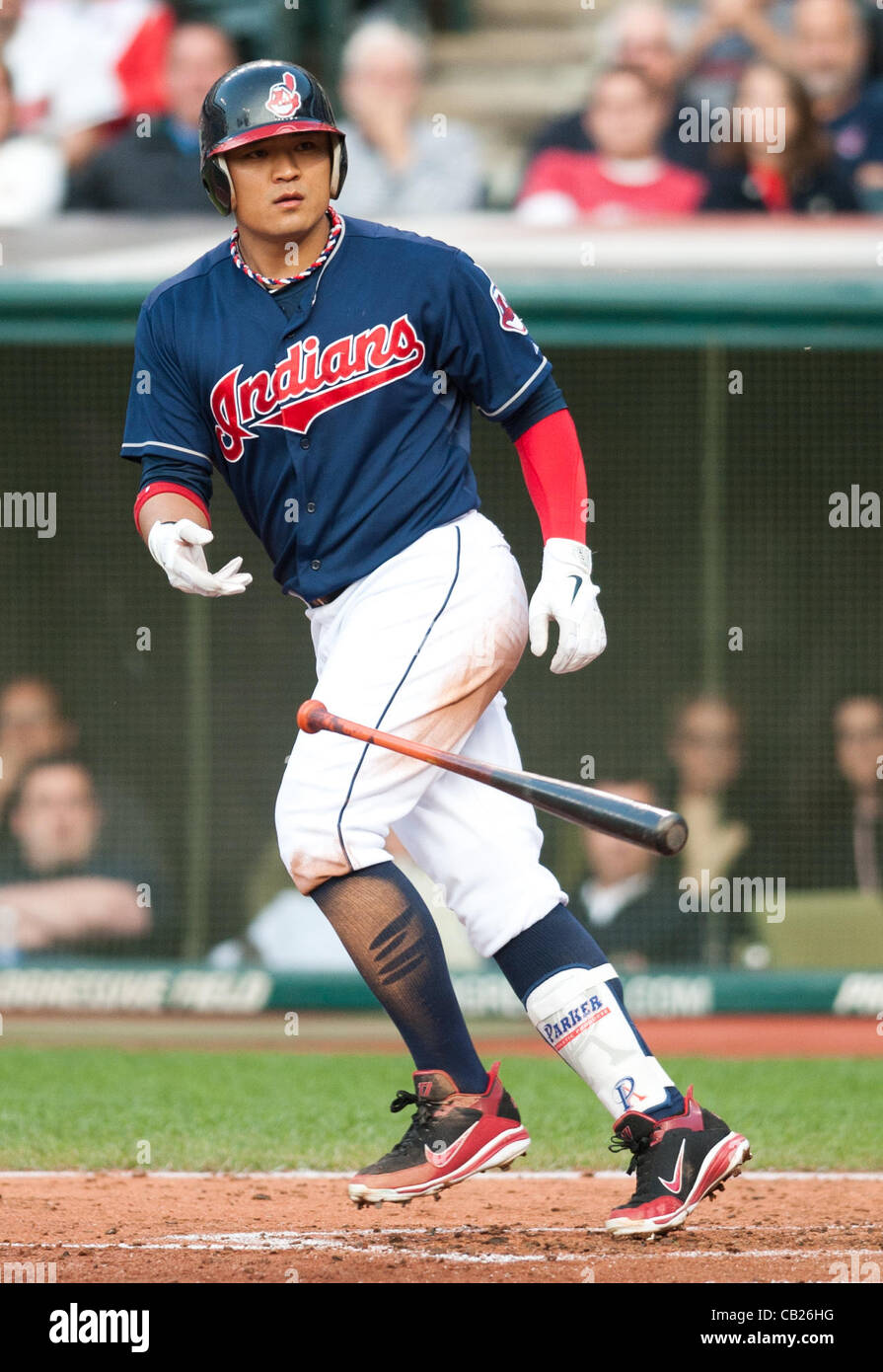 CLEVELAND, OH USA - MAY 22: Cleveland Indians right fielder Shin-Soo ...