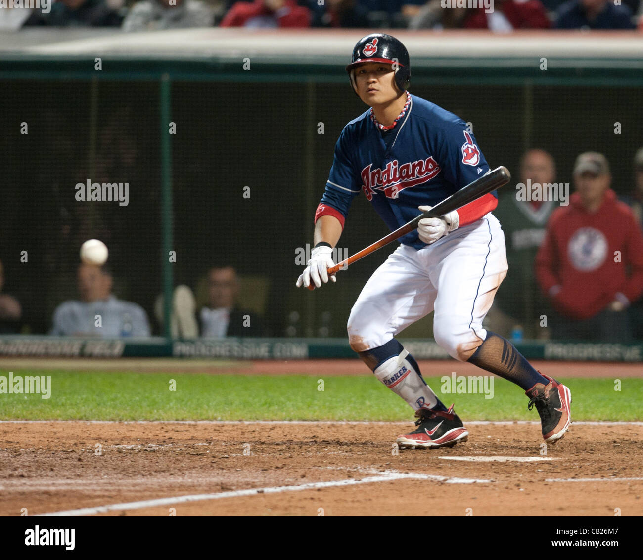 CLEVELAND, OH USA - MAY 22: Cleveland Indians right fielder Shin-Soo ...