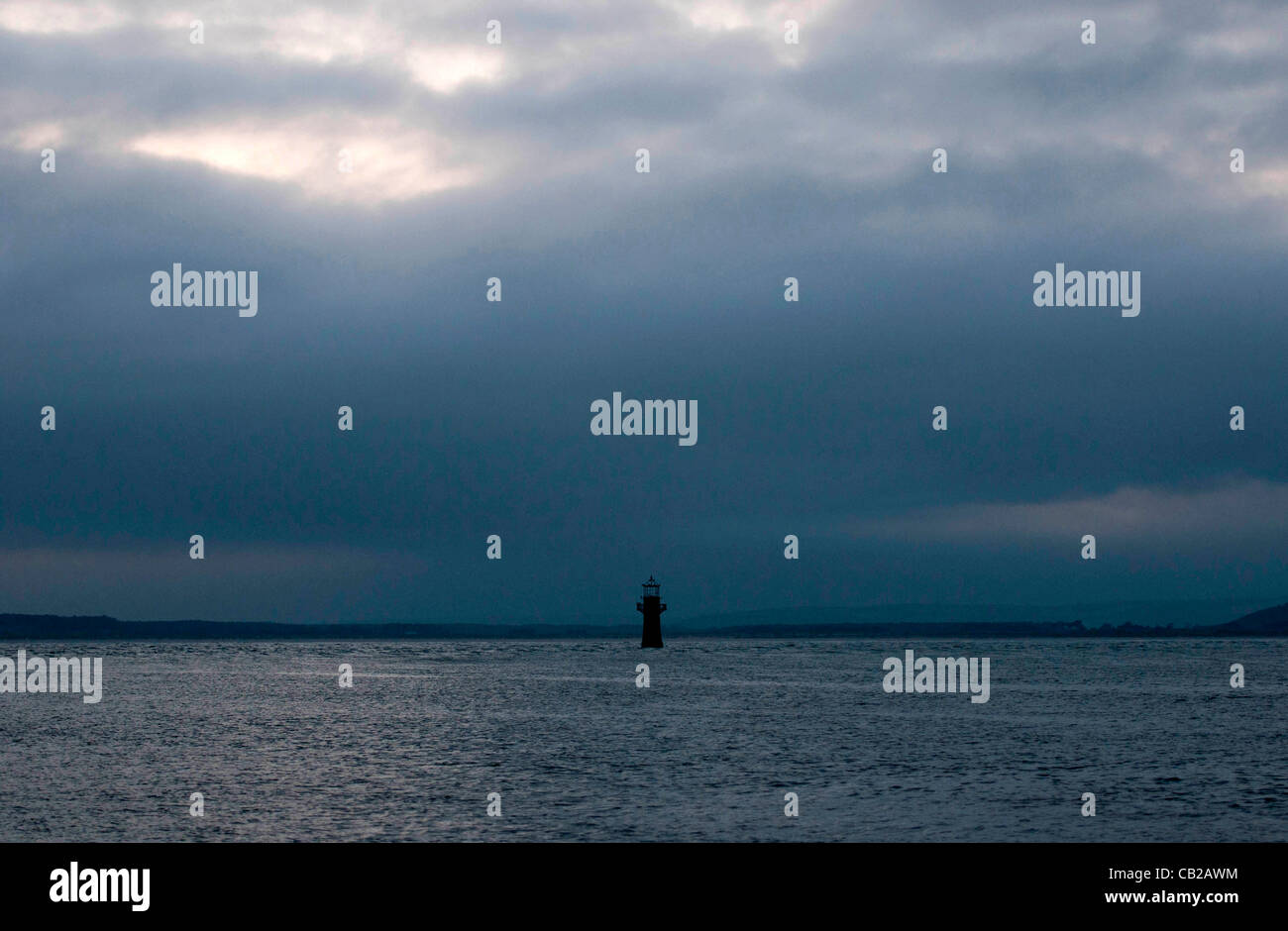 Swansea. UK. 23rd May 2012. Stormy skies at the remote Whitford Point ...